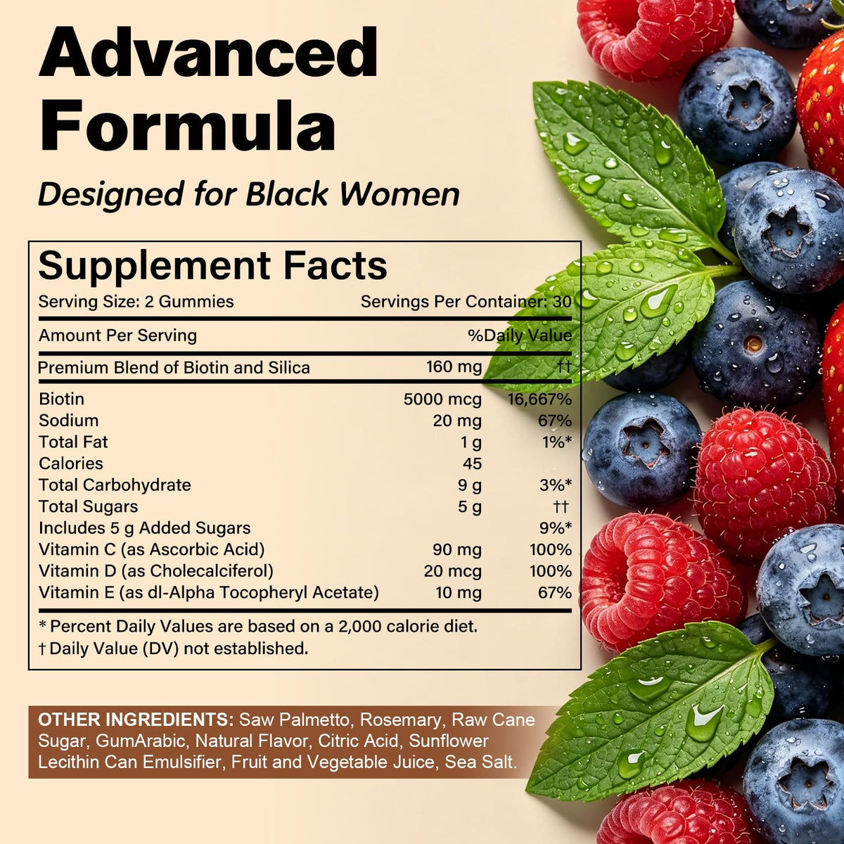 Hair Growth vitamins with 5000 mcg biotin