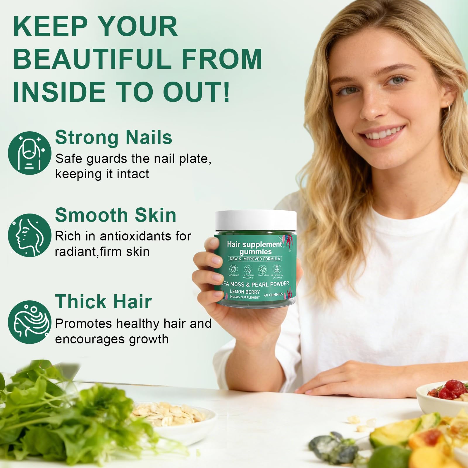 Hair loss support sea moss gummies