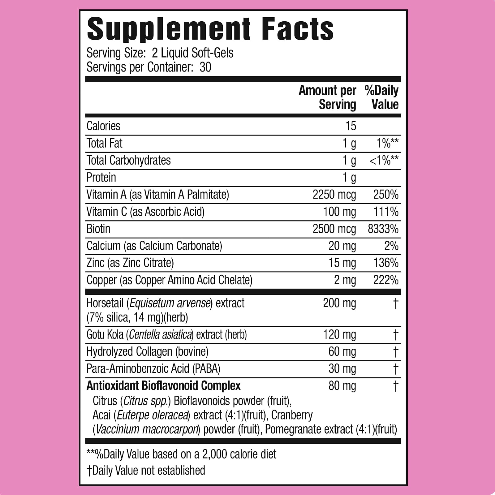 Hair & Nails Beauty Formula vitamins