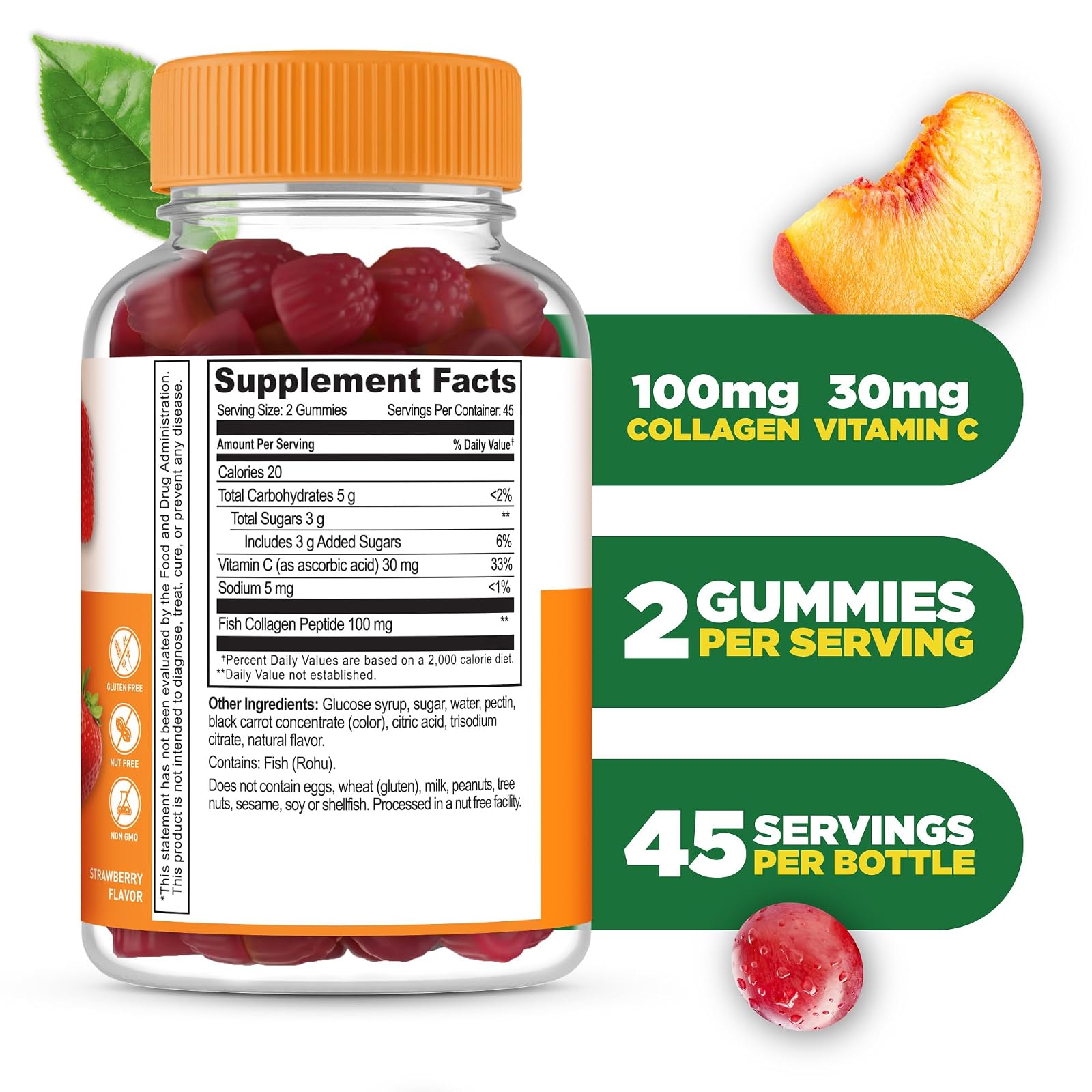 Hair skin and nails support gummies