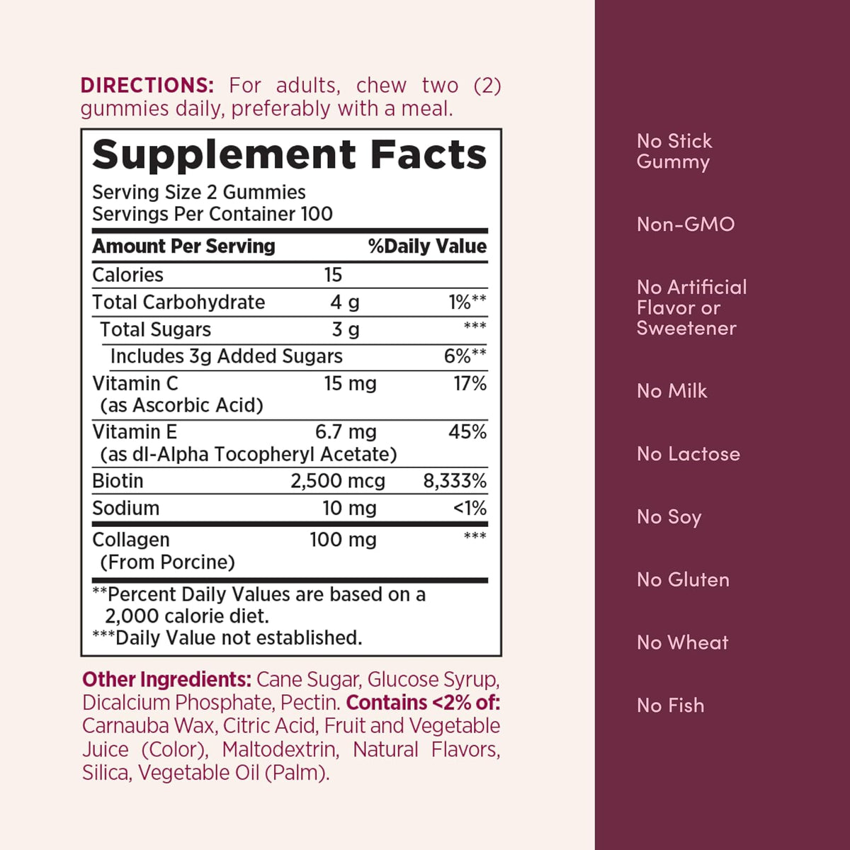 Hair, skin and nails support gummies