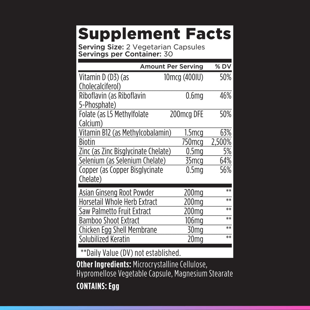 Hair vitamins with biotin for shine