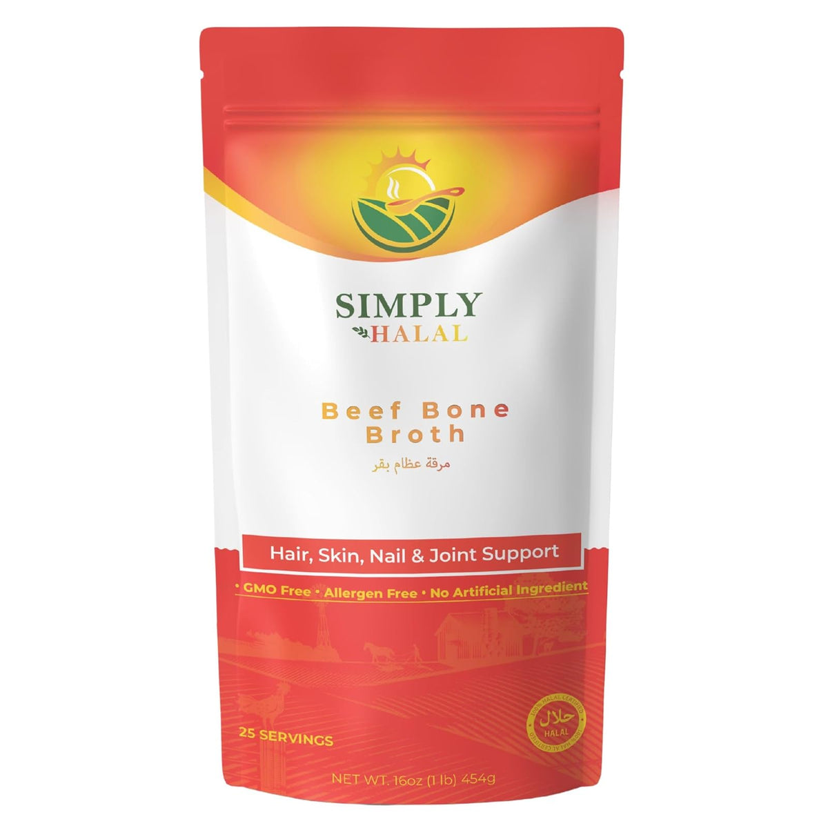 Halal bone broth protein powder for wellness