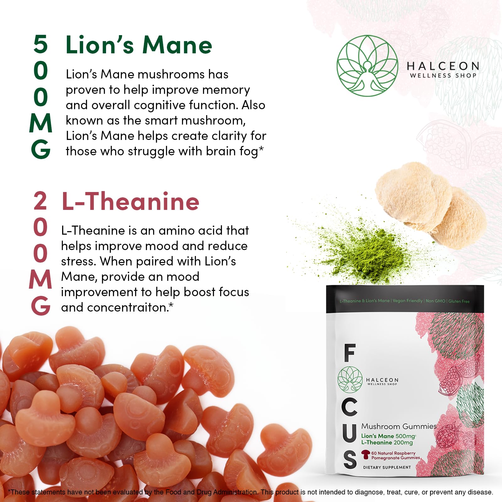 Halceon Wellness mushroom gummies benefits