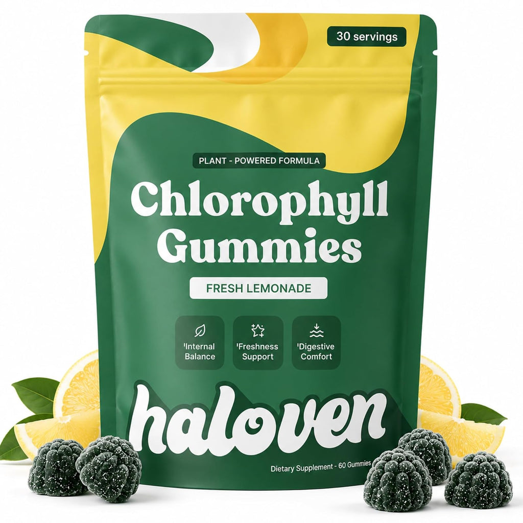 Haloven chlorophyll gummies lemonade flavor