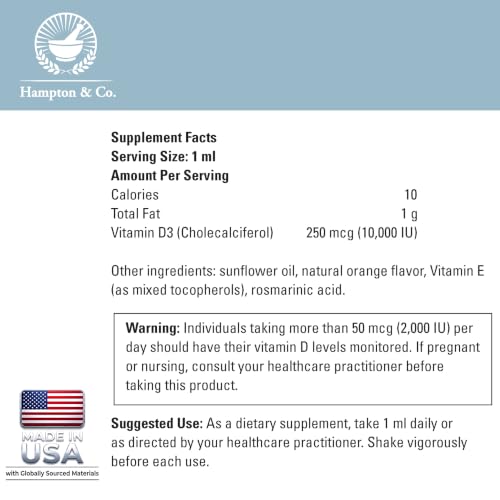 Hampton D3 drops for bone health