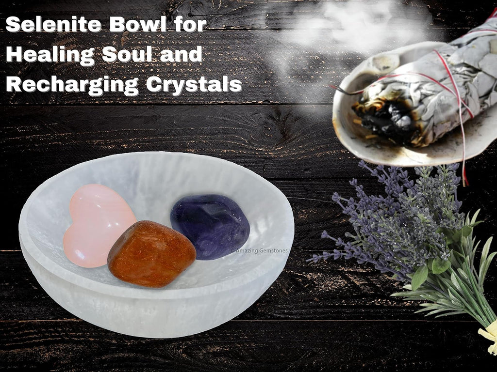 Handcrafted selenite bowl for wellness rituals