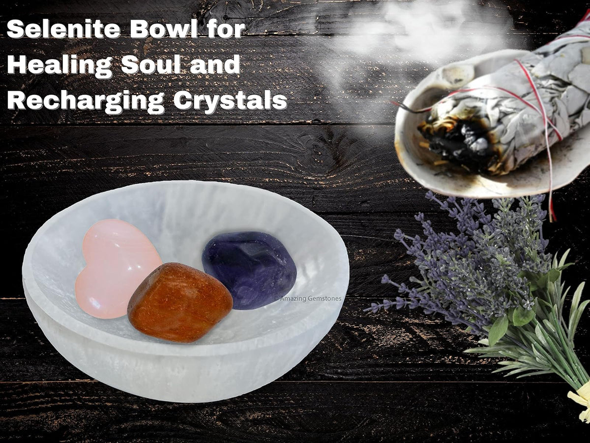 Handcrafted selenite bowl for wellness rituals