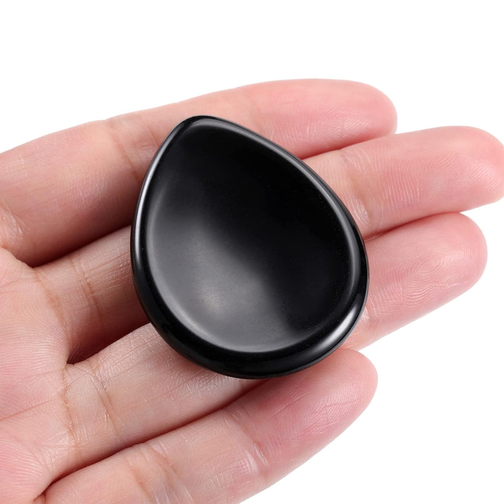 Handheld black obsidian stone for anxiety