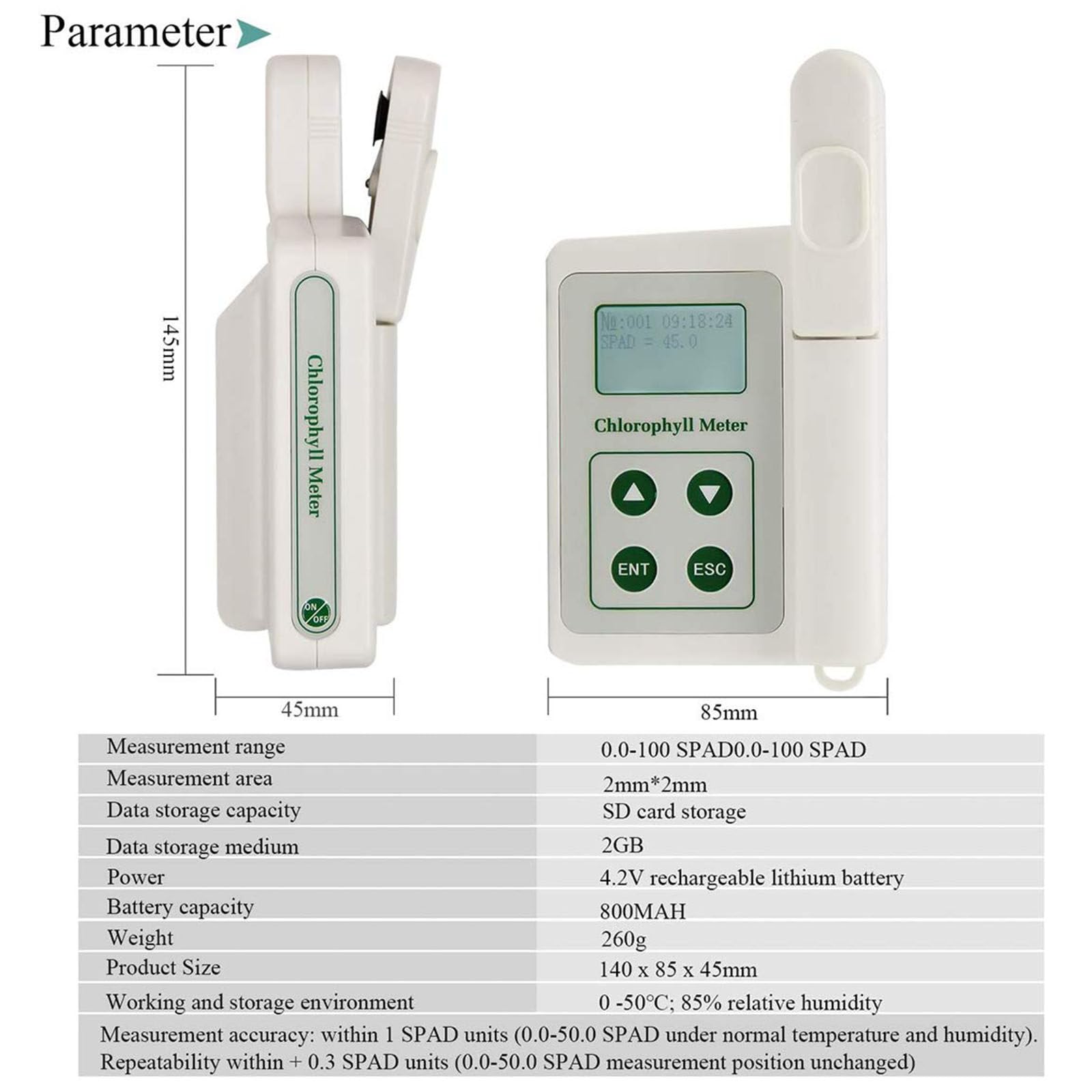 handheld meter for chlorophyll content