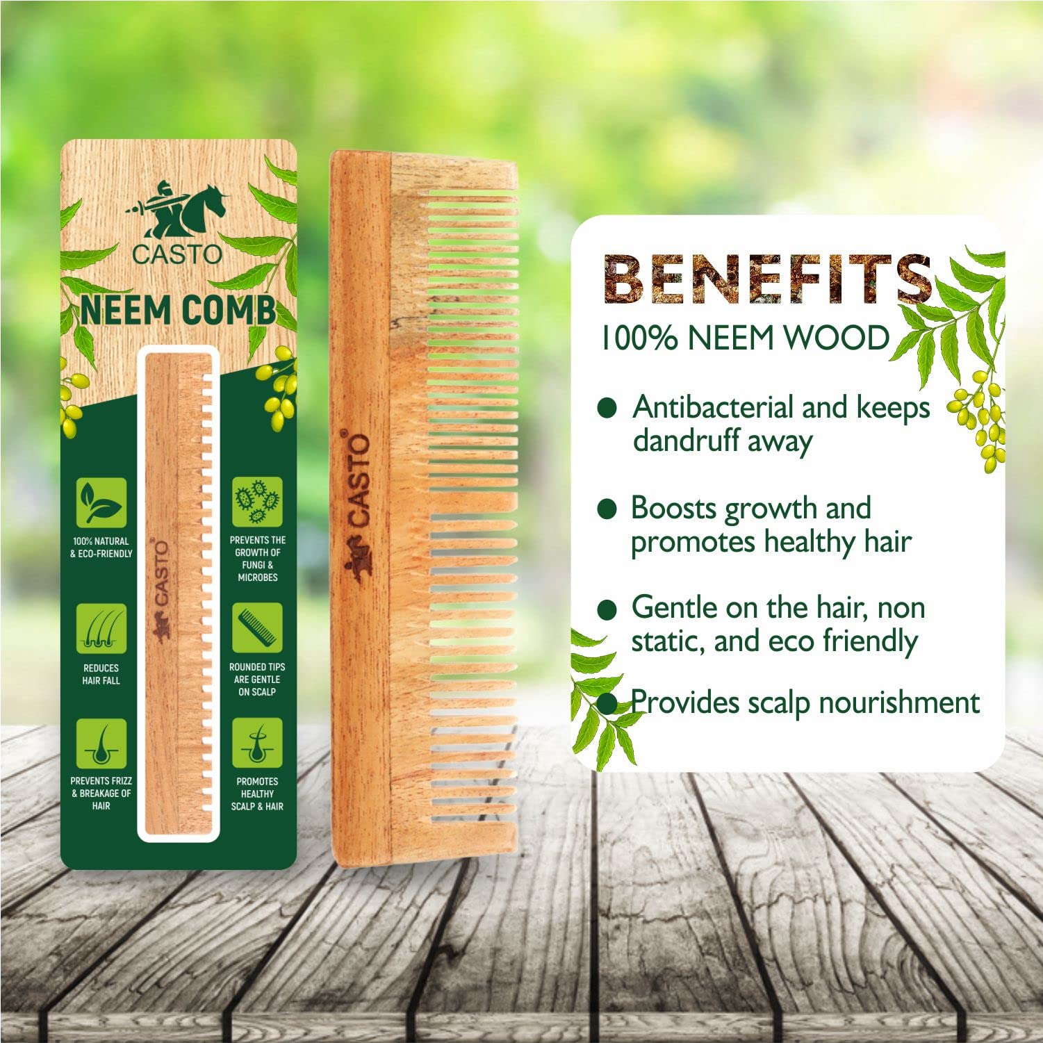 handmade neem comb benefits for hair care