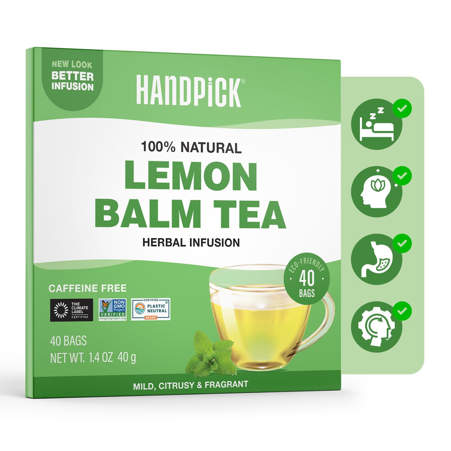 HANDPICK lemon balm tea bags