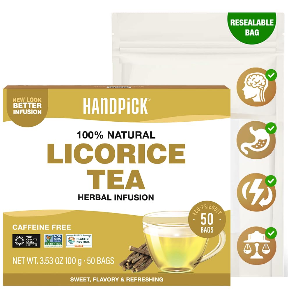 HANDPICK licorice root herbal tea bags