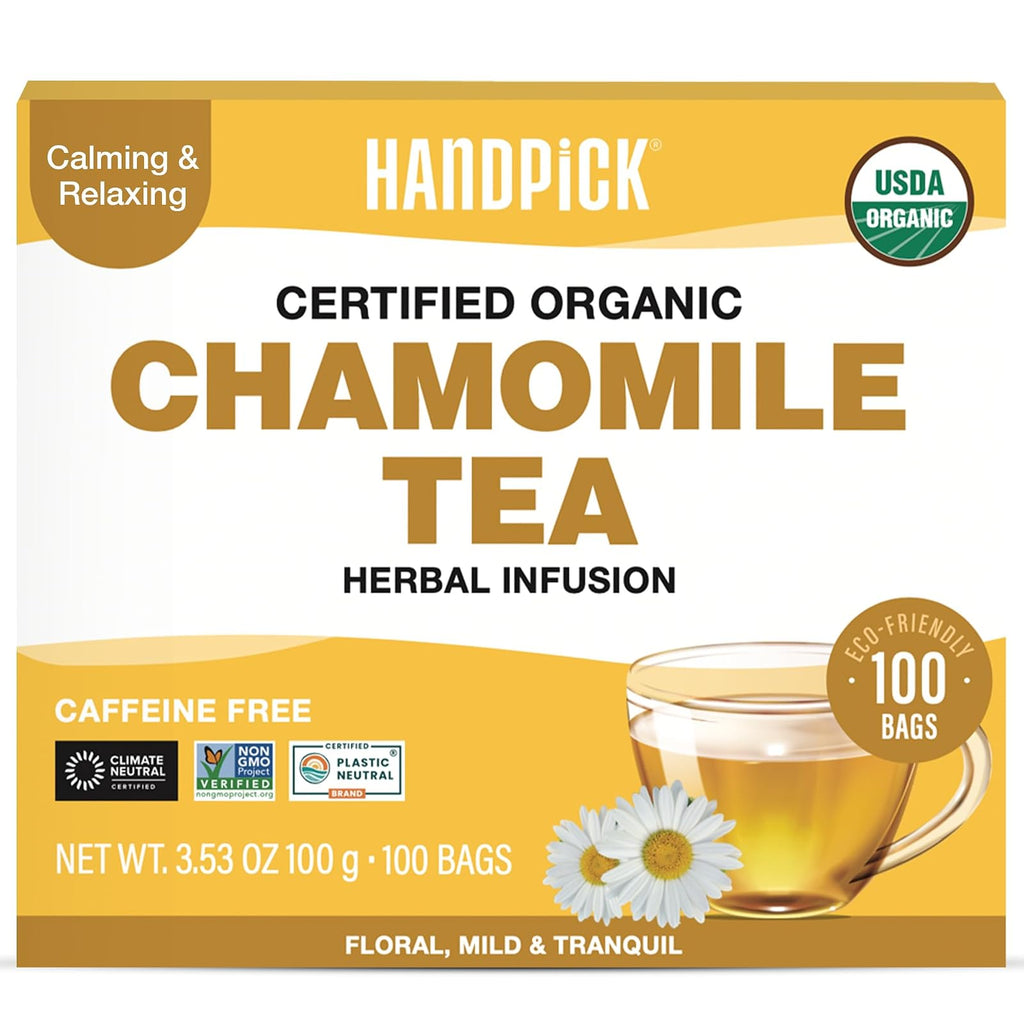 handpick organic chamomile tea bags