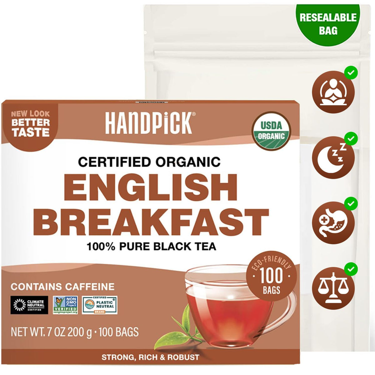 HANDPICK organic English breakfast tea bags