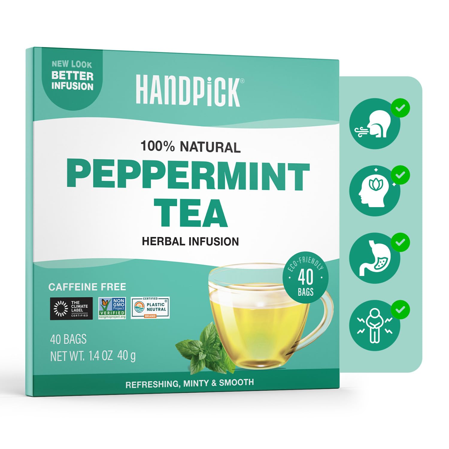 HANDPICK peppermint tea bags
