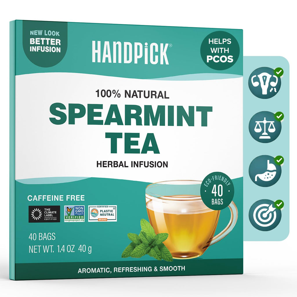 HANDPICK spearmint tea bags for relaxation