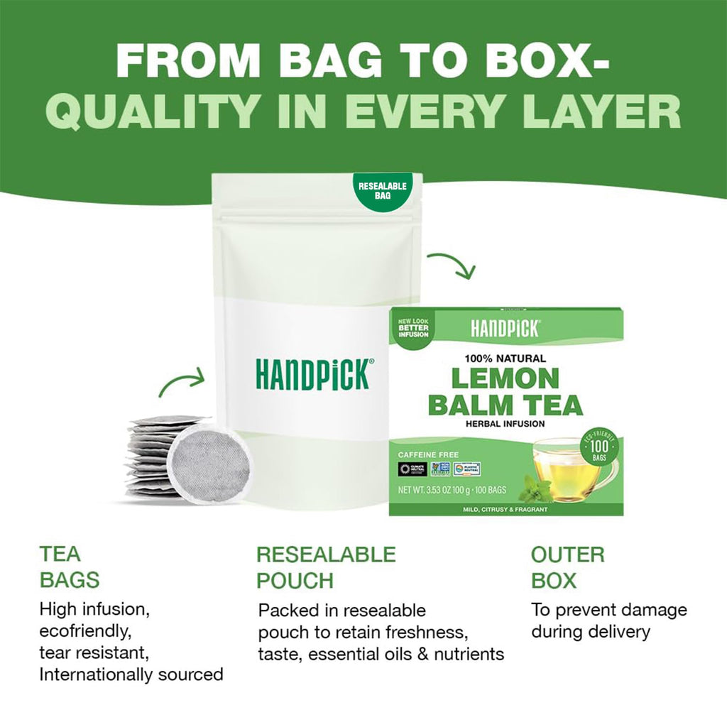 handpicked lemon balm tea for digestion