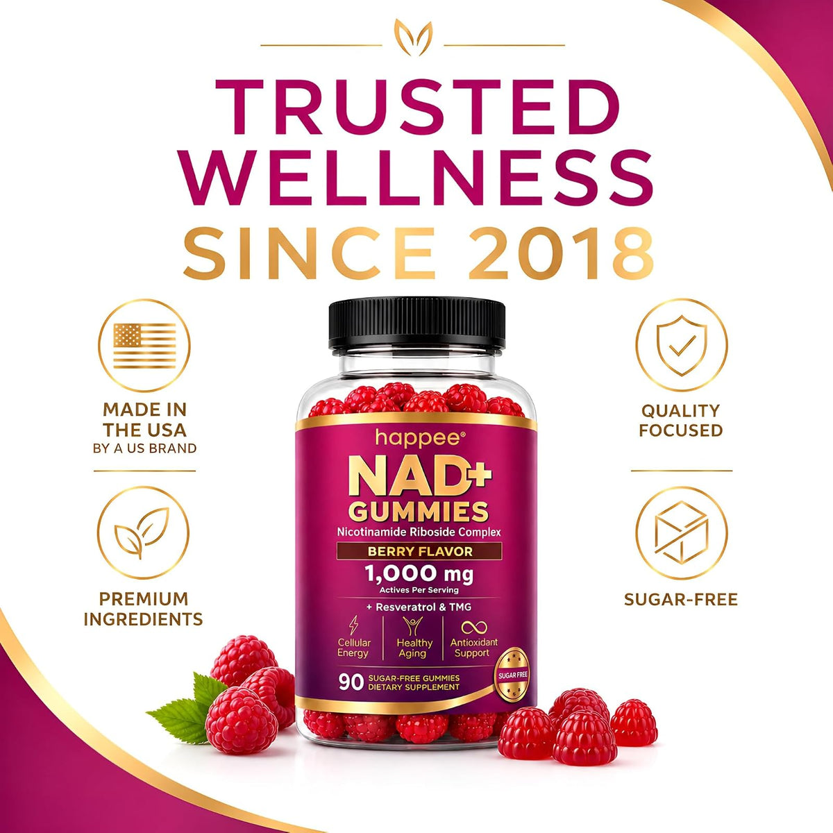 Happee 1000 mg gummies for vitality