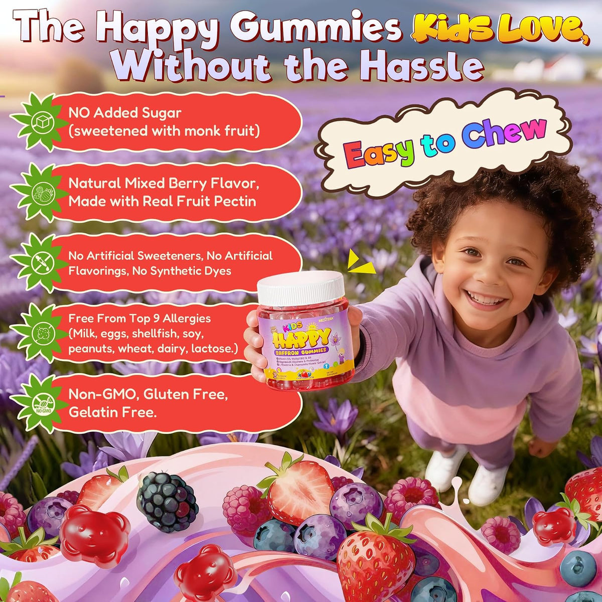 Happy Saffron Gummies for overall health