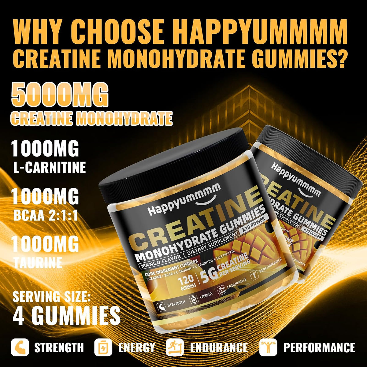 Happyummmm creatine gummy convenient supplement