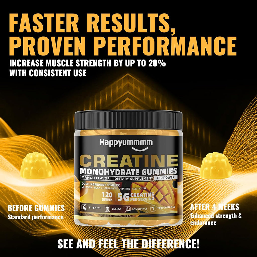 Happyummmm creatine gummy supports athletic performance