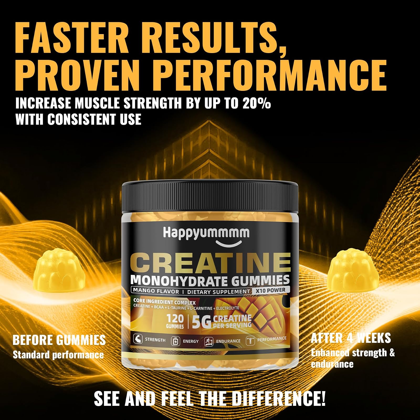 Happyummmm creatine gummy supports athletic performance
