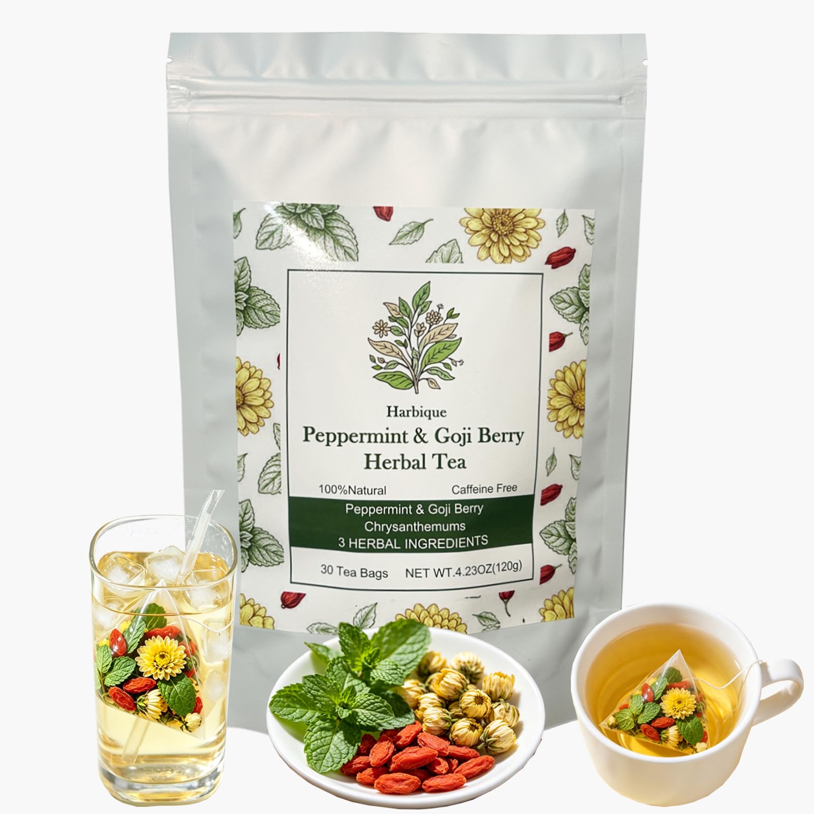 Harbique peppermint herbal tea bags