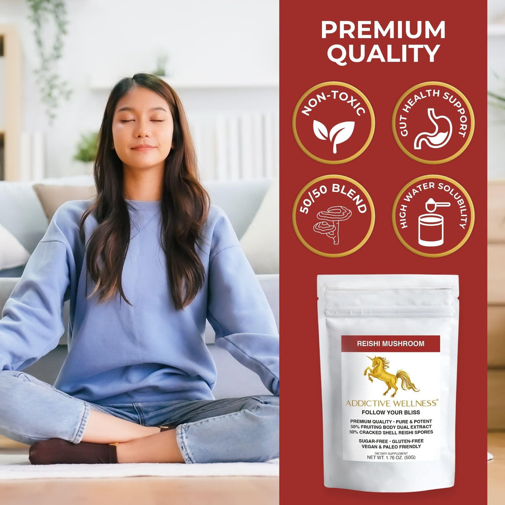 hardwood-grown reishi mushroom supplement
