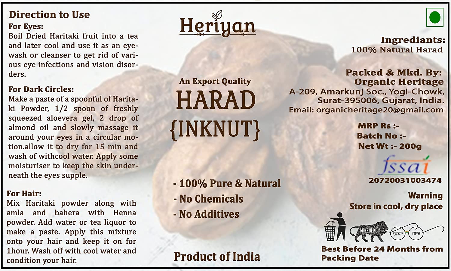 haritaki fruit for overall wellness