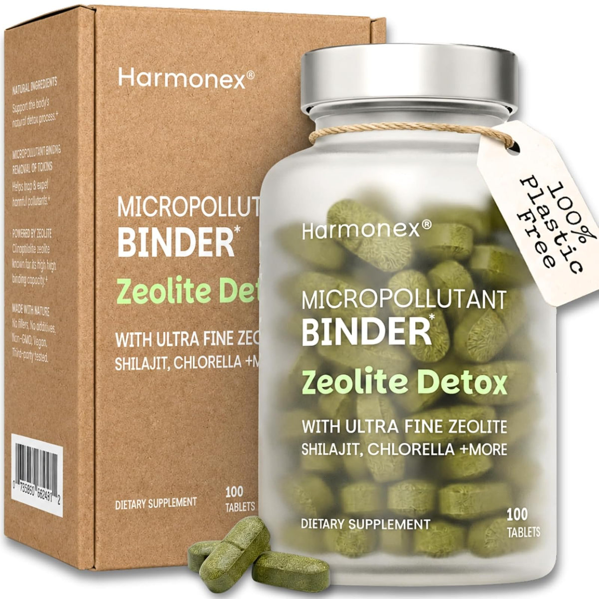 Harmonex Zeolite Detox vegan tablets