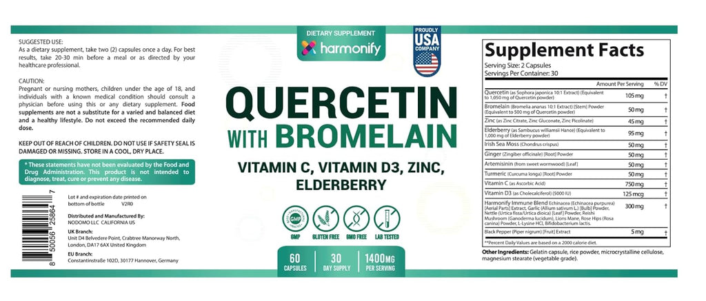 Harmonify 1400 mg Quercetin benefits
