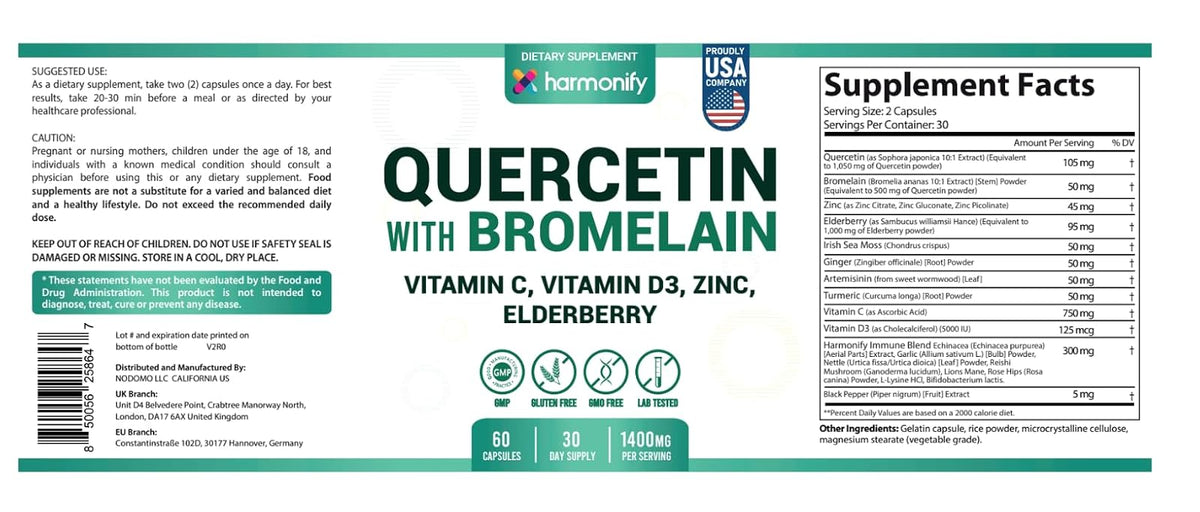Harmonify 1400 mg Quercetin benefits