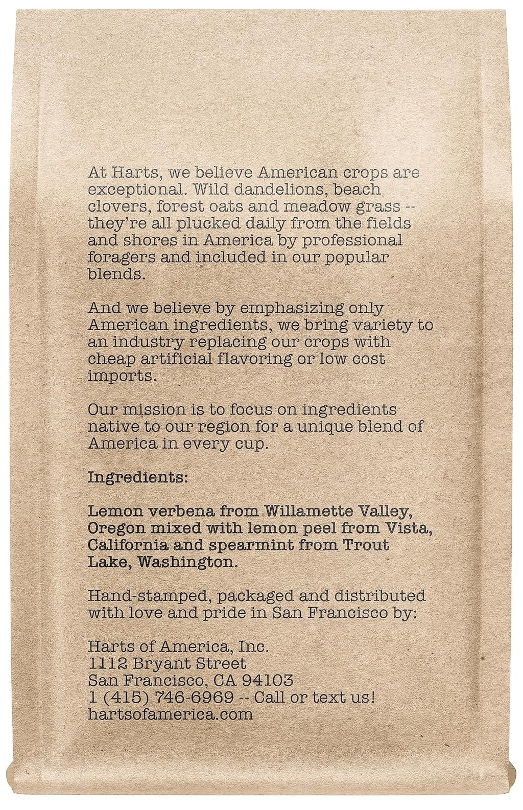 Harts of America herbal tea blend