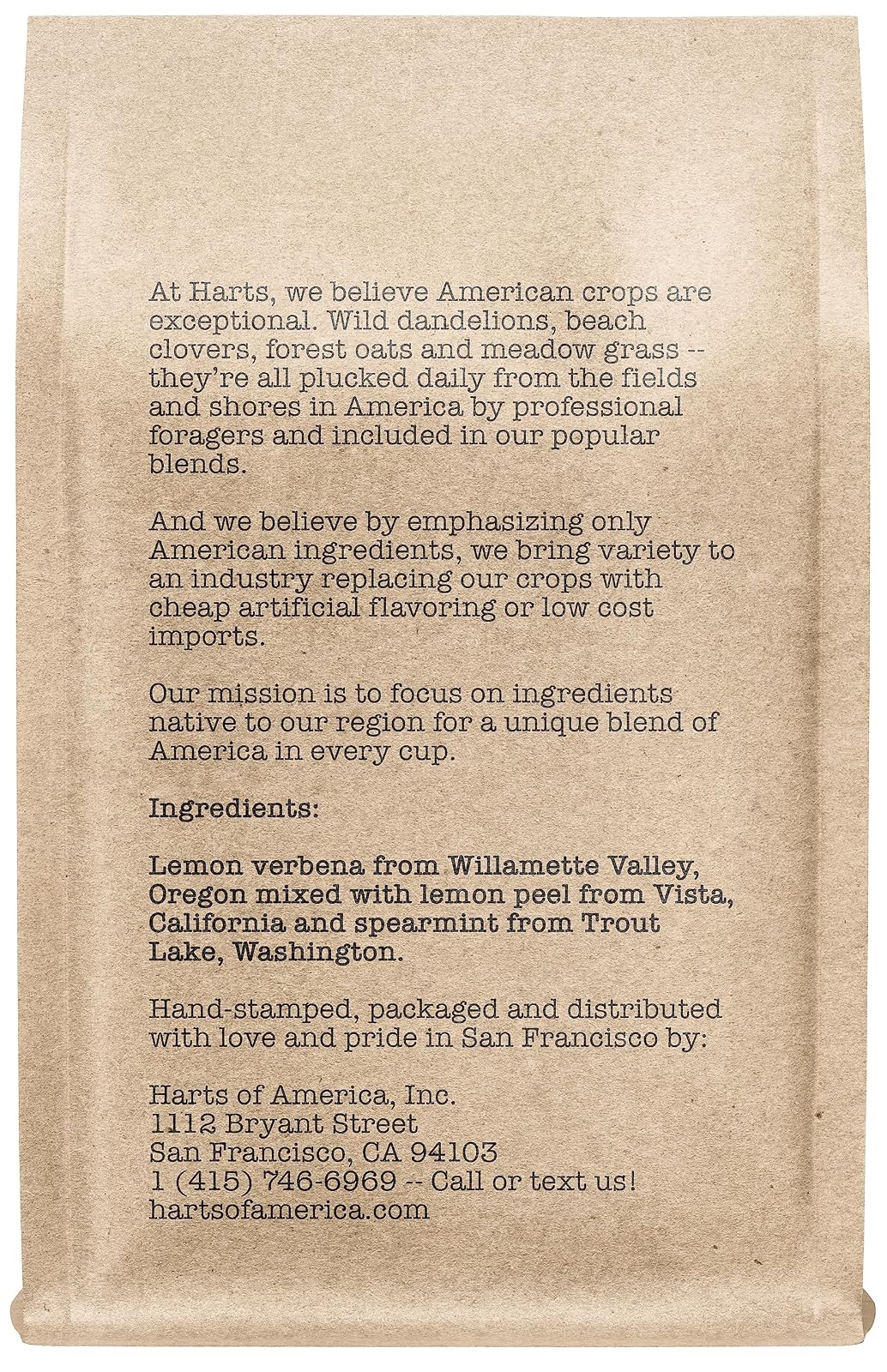 Harts of America herbal tea blend