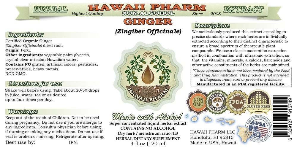 Hawaii Pharm ginger herbal supplement