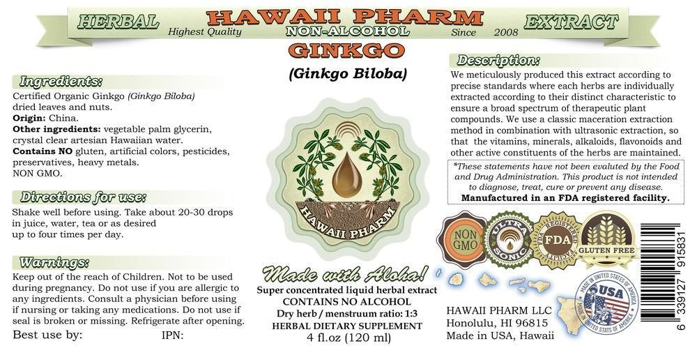 Hawaii Pharm ginkgo biloba tincture