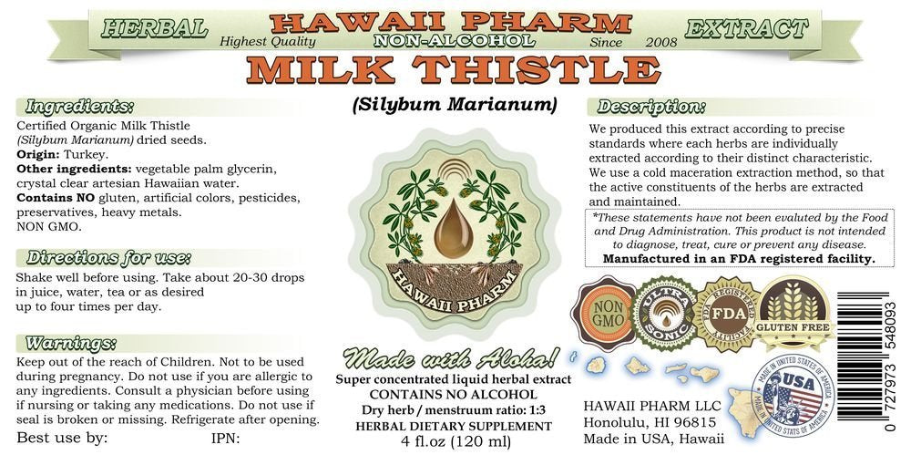 Hawaii Pharm milk thistle extract benefits