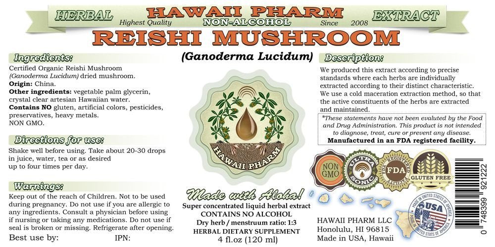 Hawaii Pharm reishi mushroom supplement