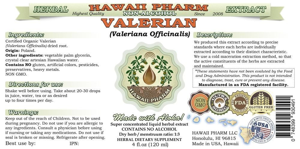 Hawaii Pharm valerian herbal remedy