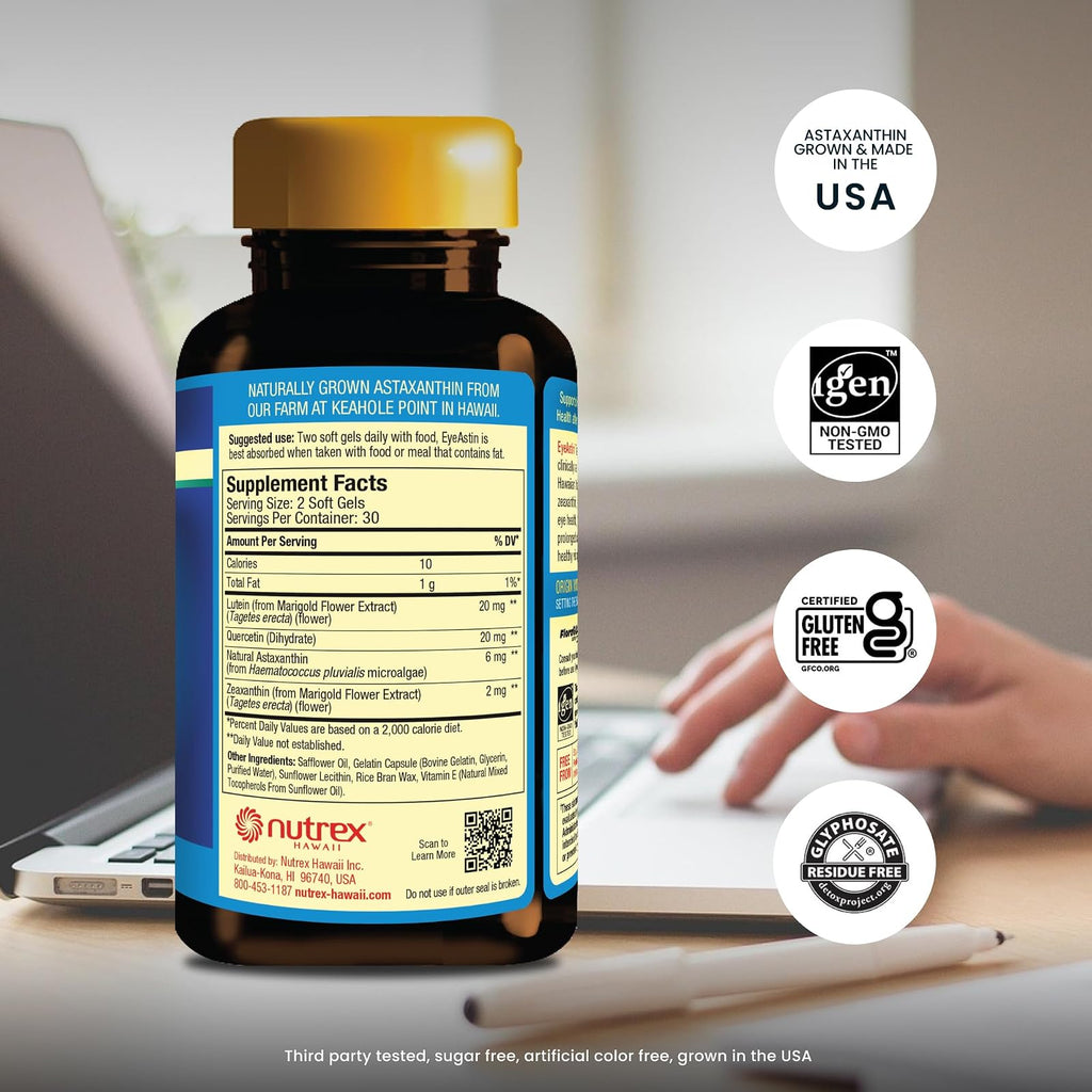 Hawaiian astaxanthin vitamin A supplement