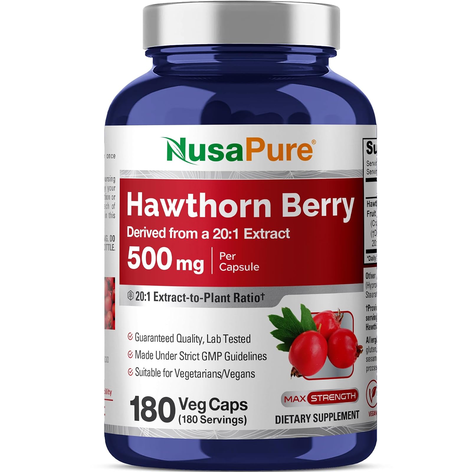 Hawthorn berry capsules for heart health