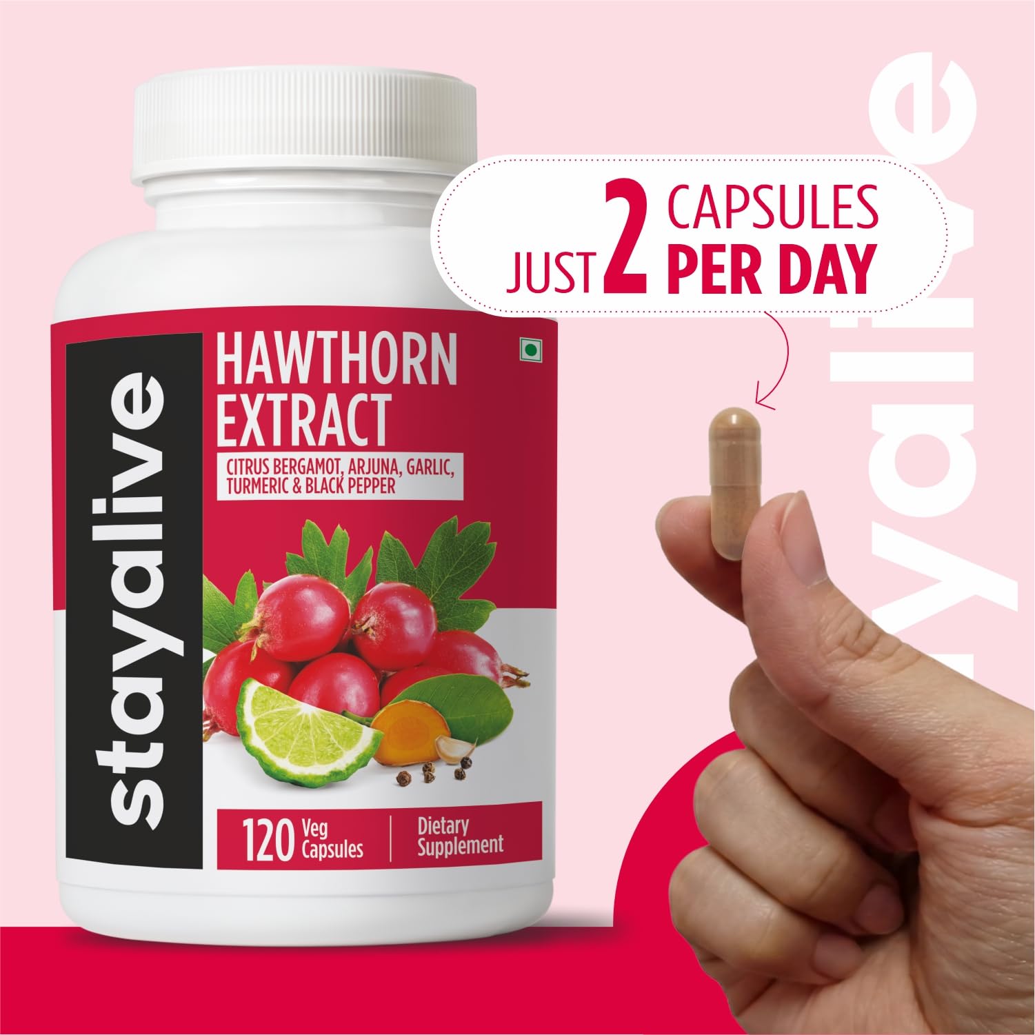 Hawthorn berry capsules for overall wellness