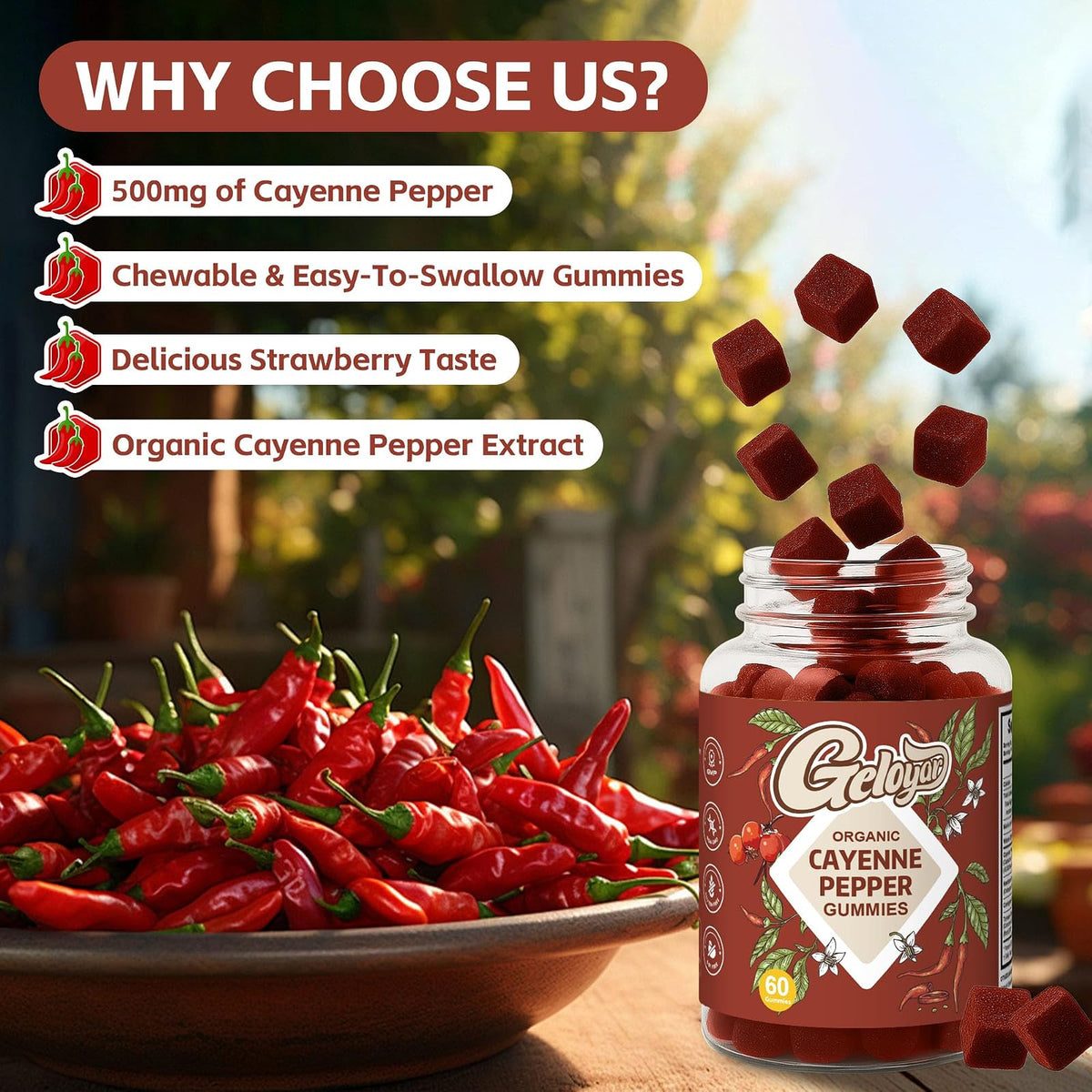 Hawthorn berry infused cayenne gummies
