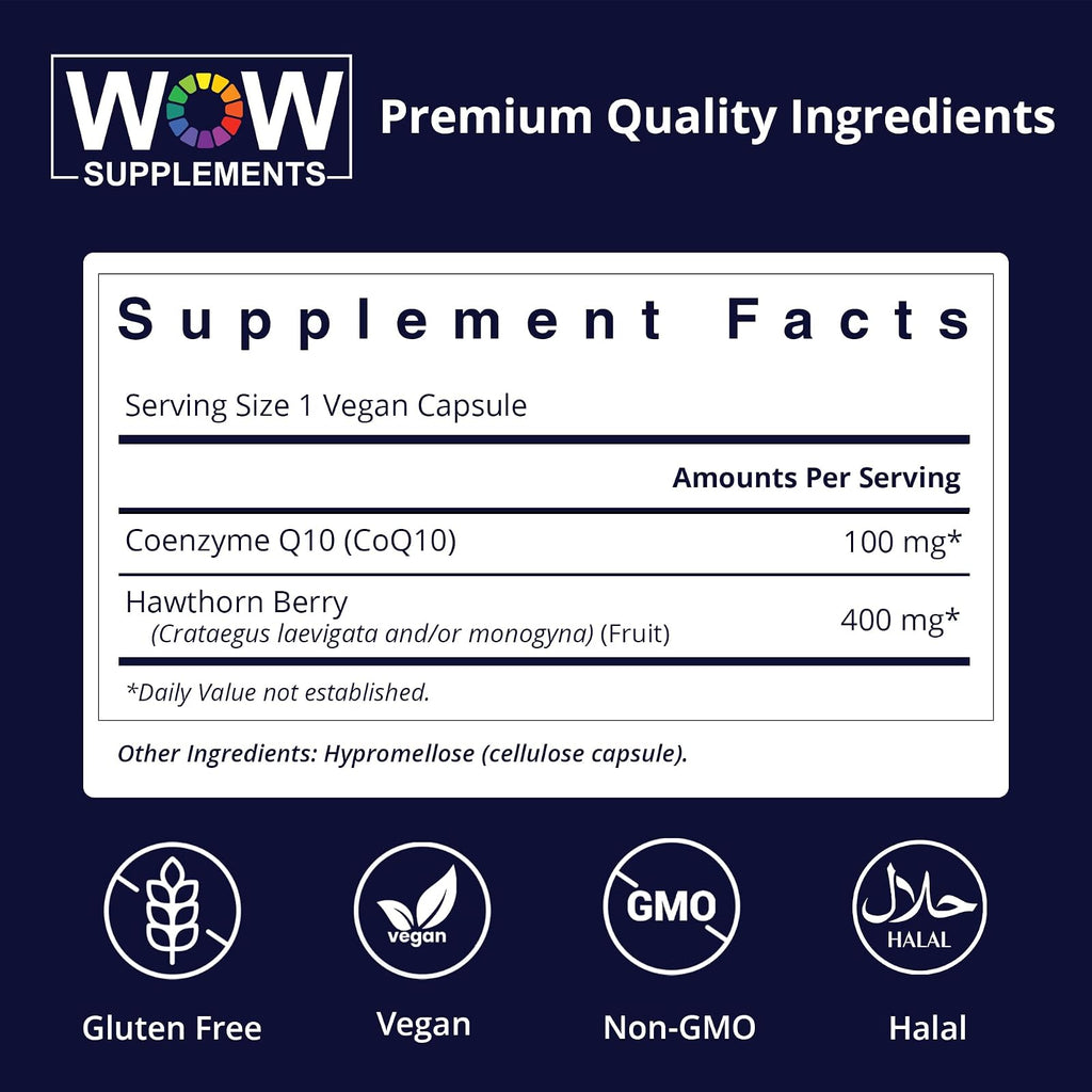 Hawthorn berry infused CoQ10 supplement