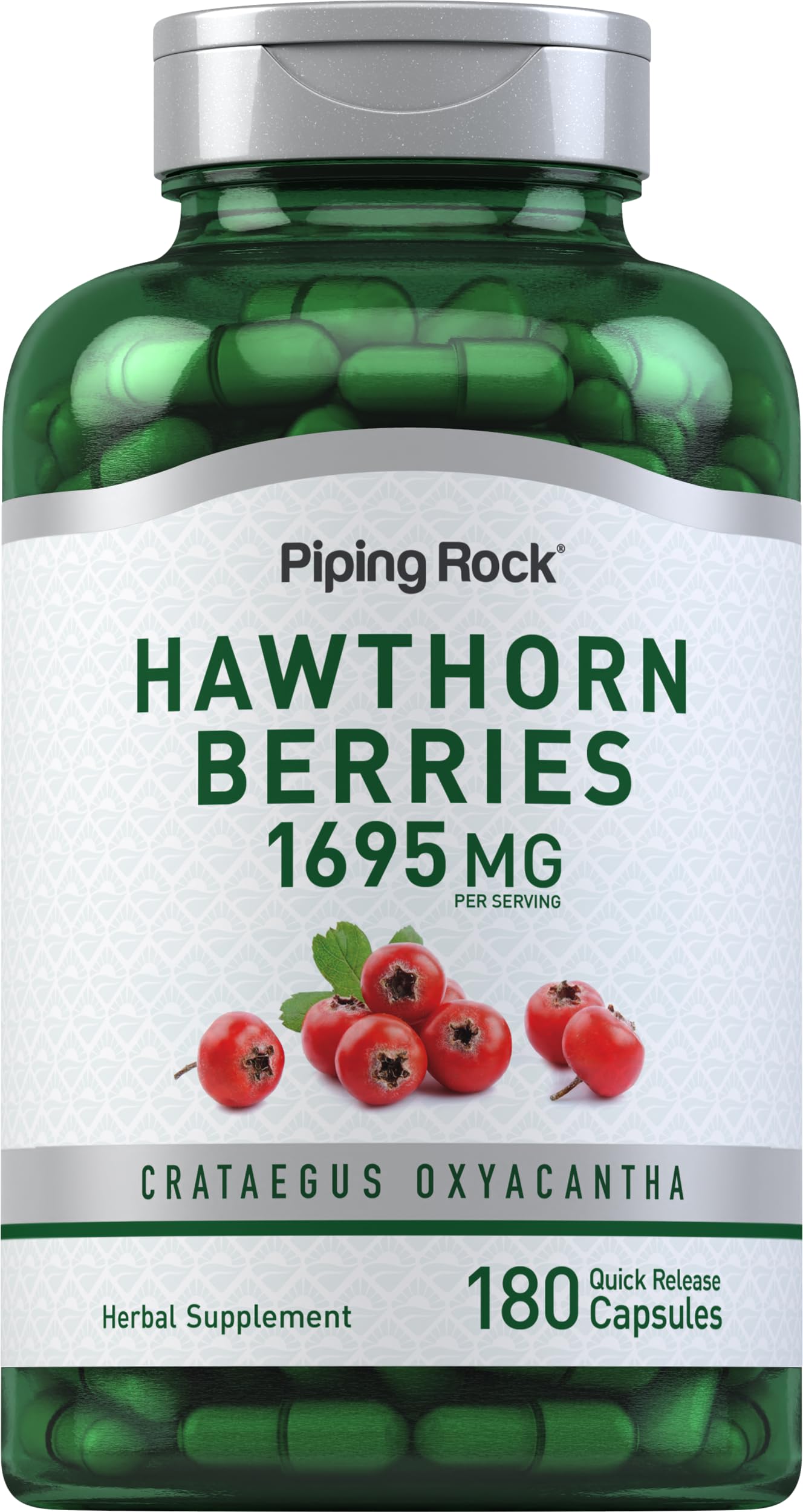 Hawthorn berry supplement capsules