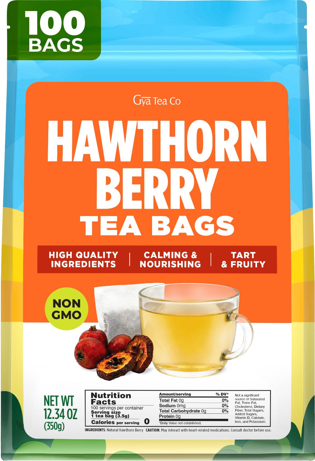 Hawthorn berry tea bags for heart health