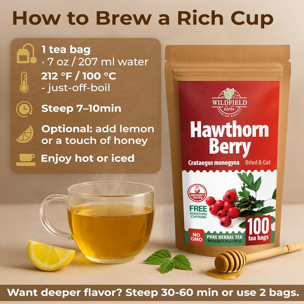 Hawthorn berry tea for digestive support