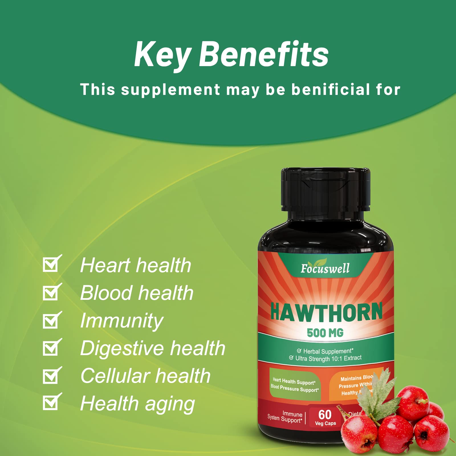 Hawthorn capsules for overall wellness