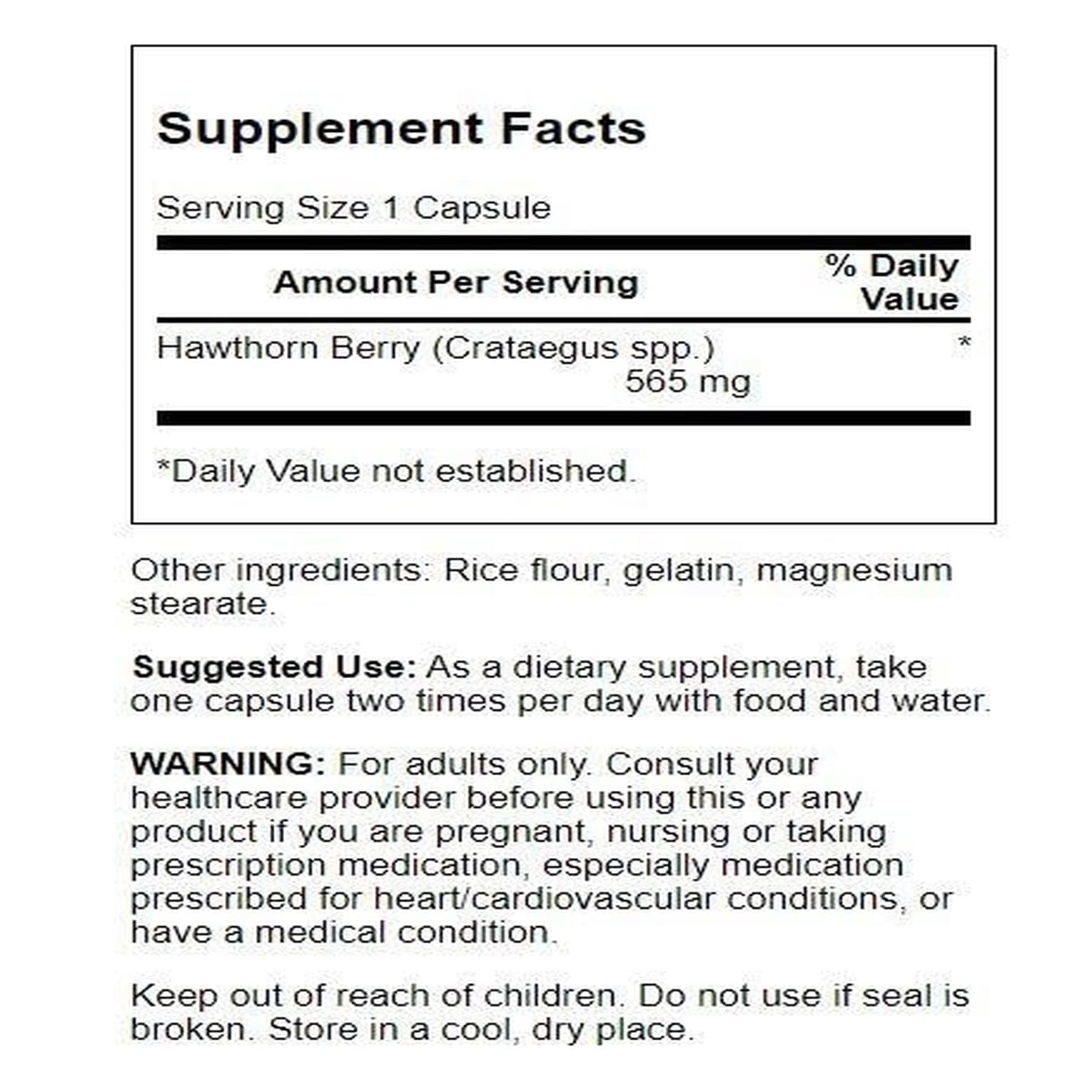 Hawthorn extract 565 mg for cardiovascular support